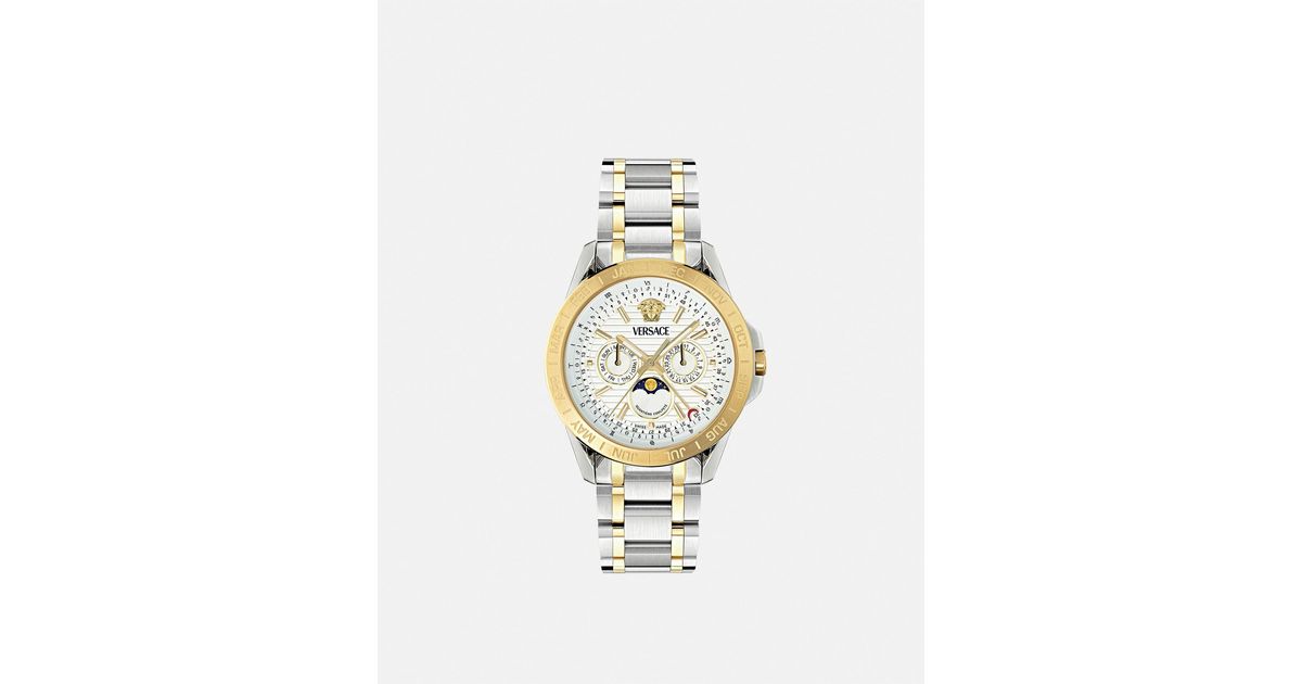 Versace V-Galaxy Moonphase Watch in Metallic for Men | Lyst