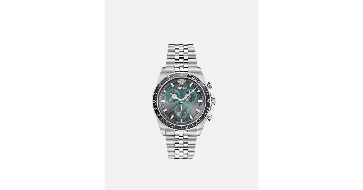 Versace Greca Chrono Wave Watch in White for Men | Lyst