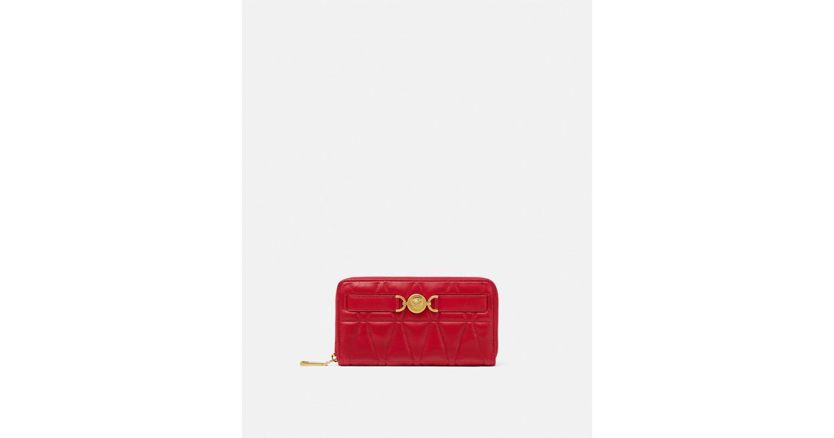 Versace Medusa '95 Quilted Long Wallet in Red | Lyst