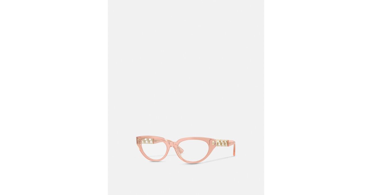 Versace Greca Cat-Eye Glasses in Natural | Lyst
