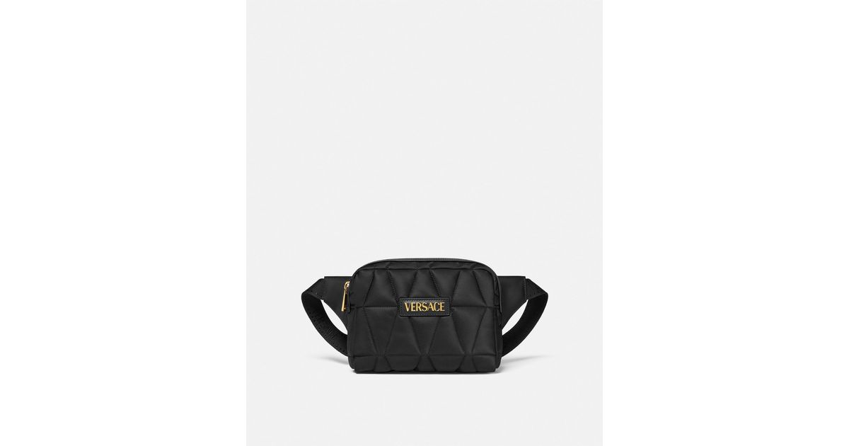 Versace Myth Quilted Belt Bag in Black for Men | Lyst