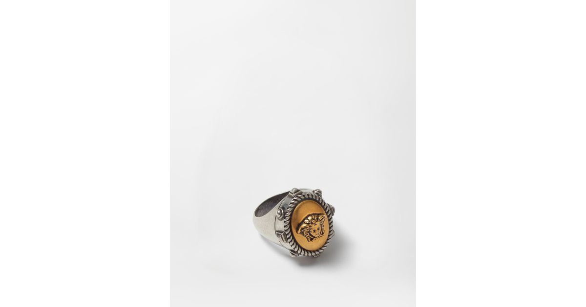 Versace Tivoli Ring in Natural | Lyst Australia