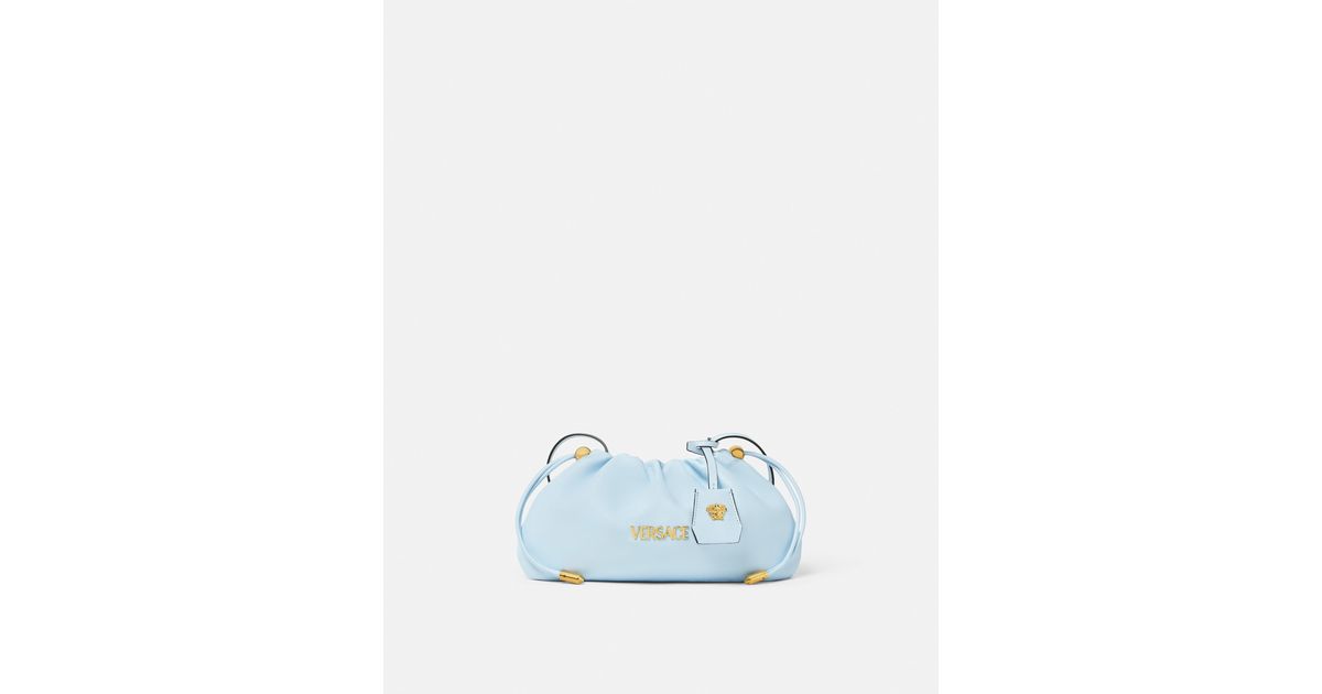 Versace Tag Nappa Mini Bag in Blue | Lyst UK