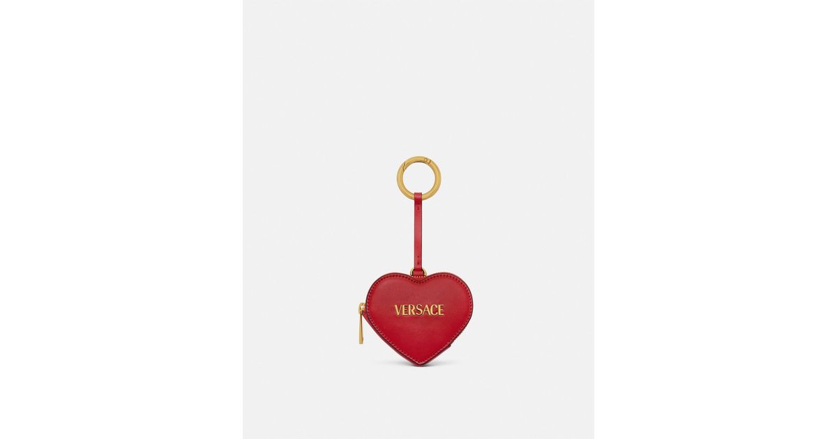 Versace Tag Coin Pouch in White | Lyst UK