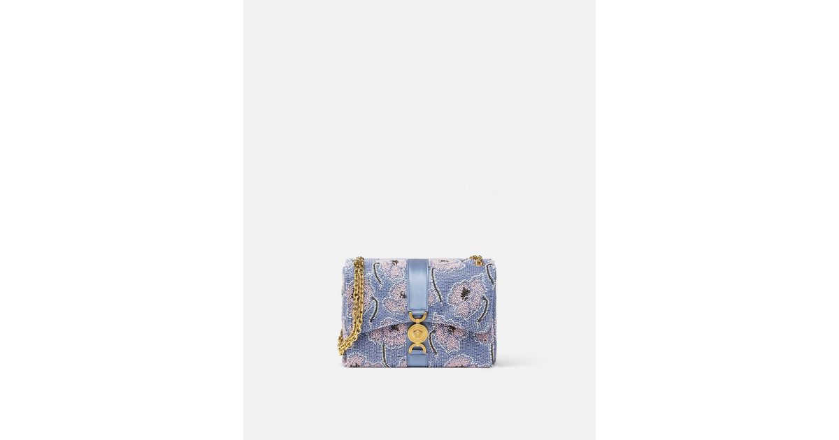 Versace Embellished Kleio Shoulder Bag in White | Lyst