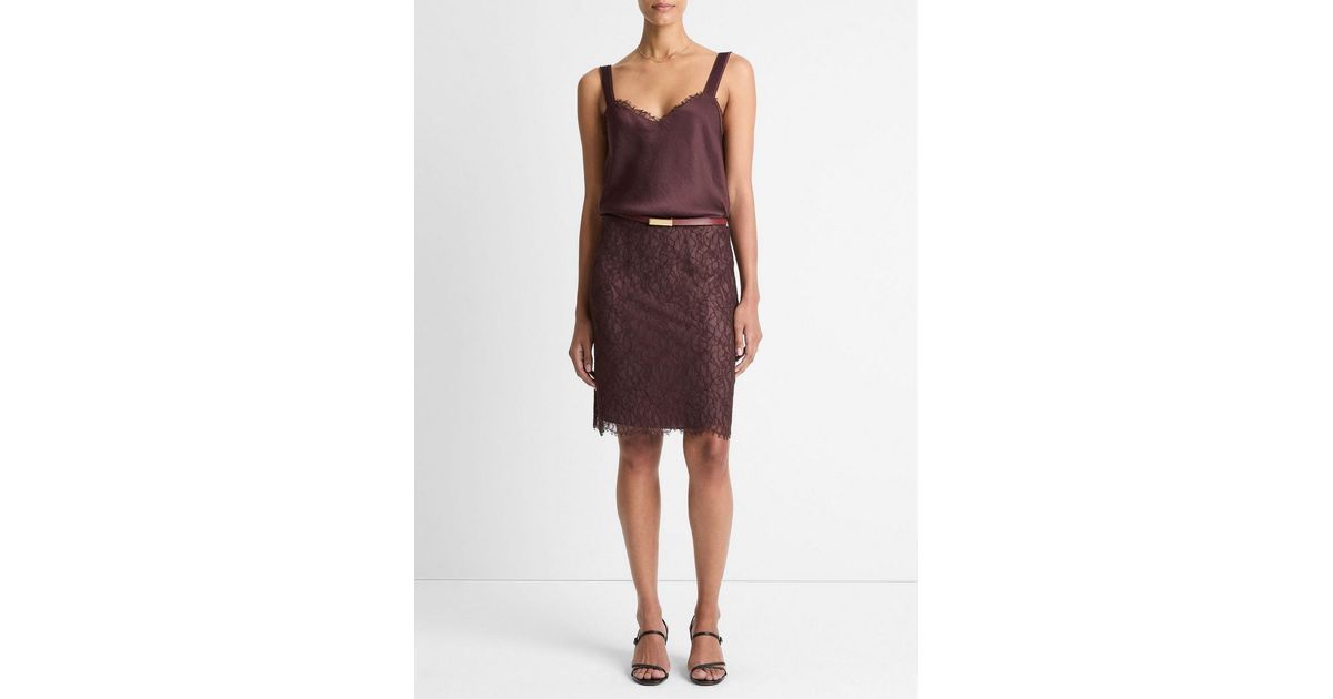 Vince Lace Short Skirt in Red | Lyst UK