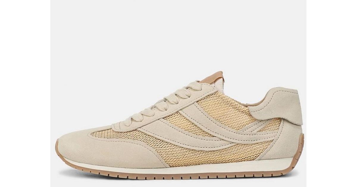 Vince Oasis Raffia & Suede Runner Sneaker in White | Lyst