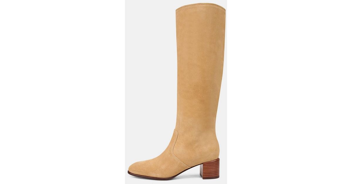Vince Arabel Tall Suede Knee Boot in White | Lyst