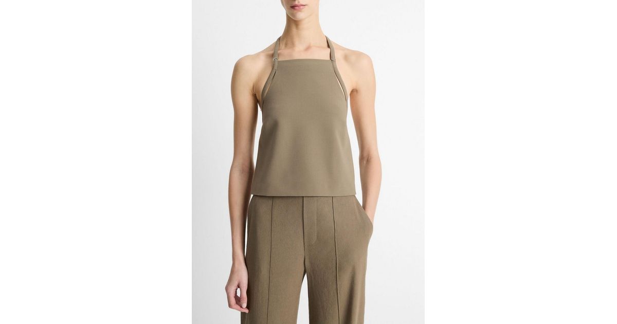 Vince Apron Halter Top in Green | Lyst