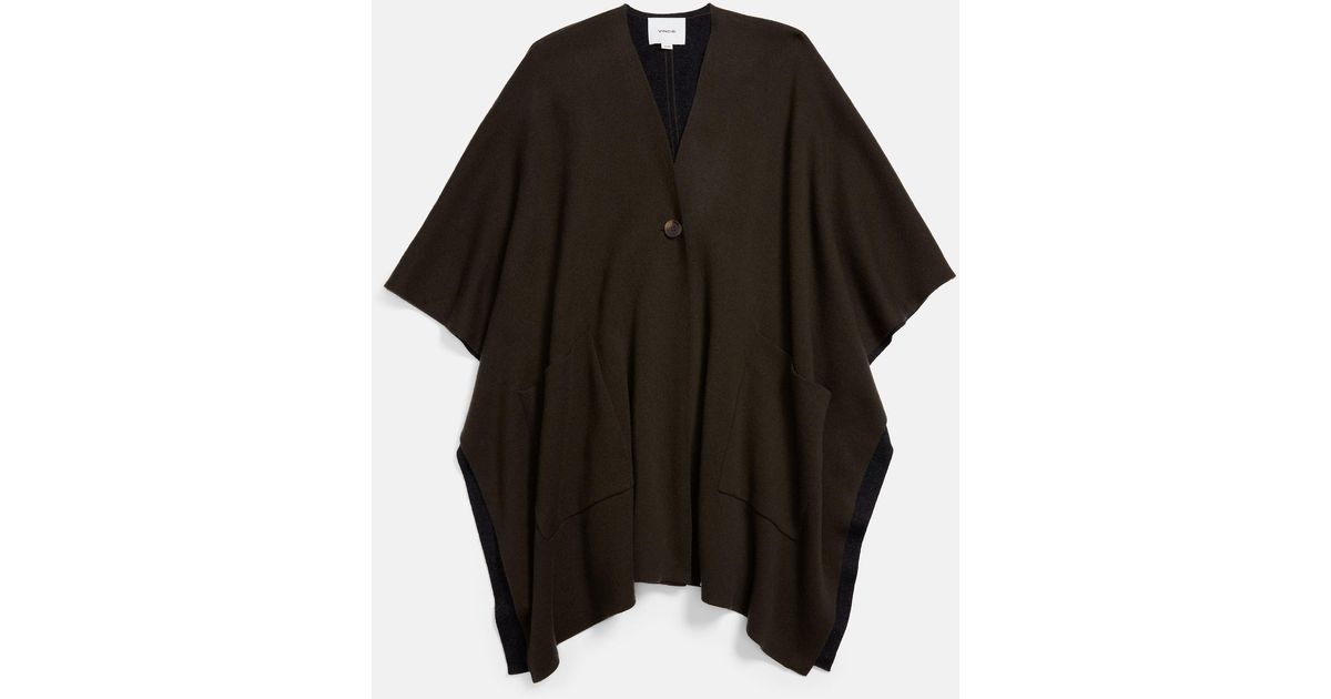 Vince Wool And Cashmere Double-Face Cape in Black | Lyst