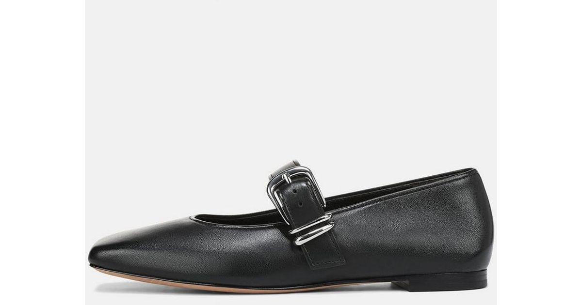 Vince Daniela Leather Mary Jane Flat in White | Lyst