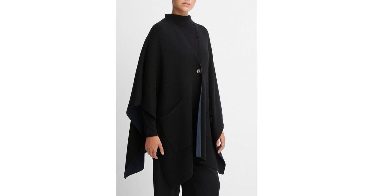 Vince Wool And Cashmere Double-face Cape, Black | Lyst UK
