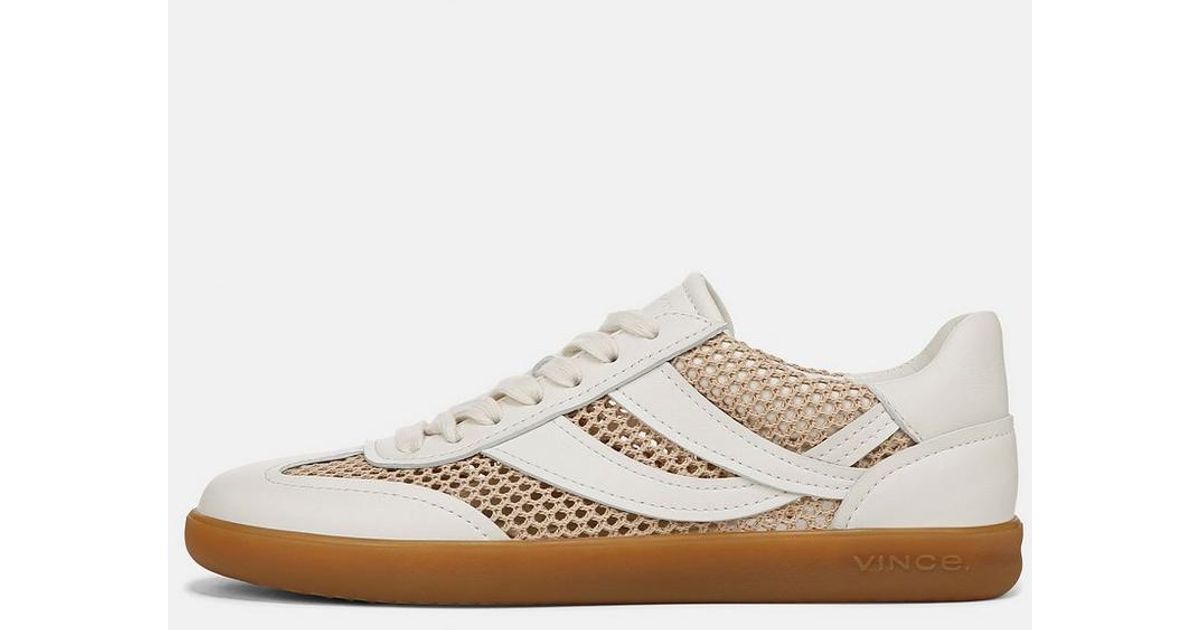 Vince Oasis Netting & Leather Sneaker in White | Lyst
