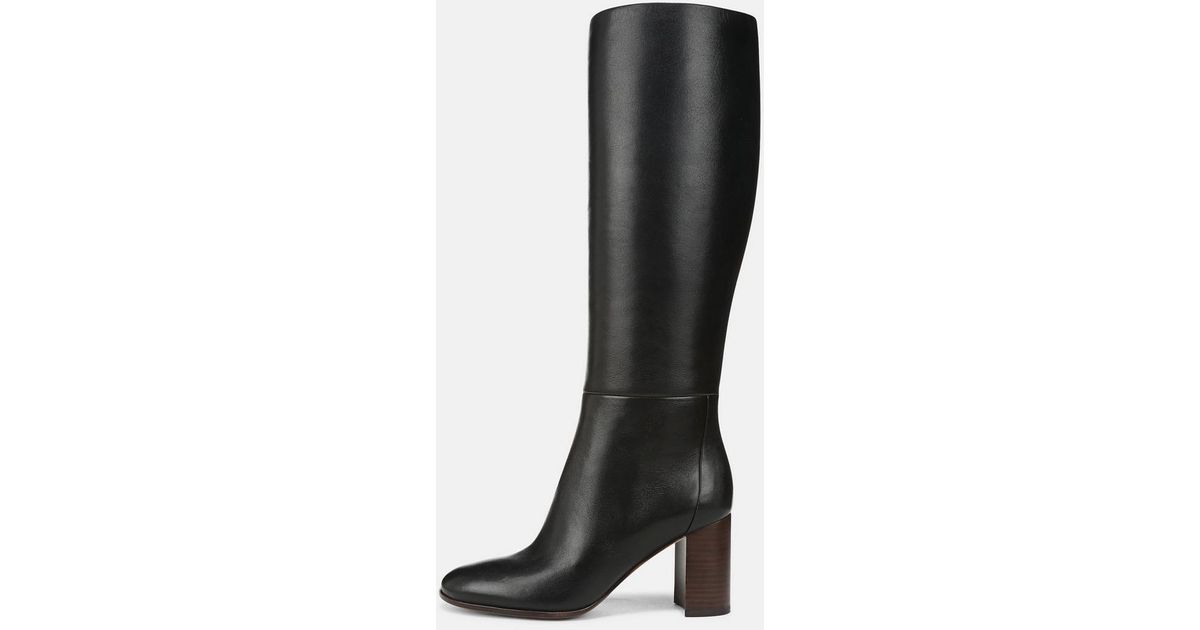 Vince Elora Leather Knee Boot in Black | Lyst