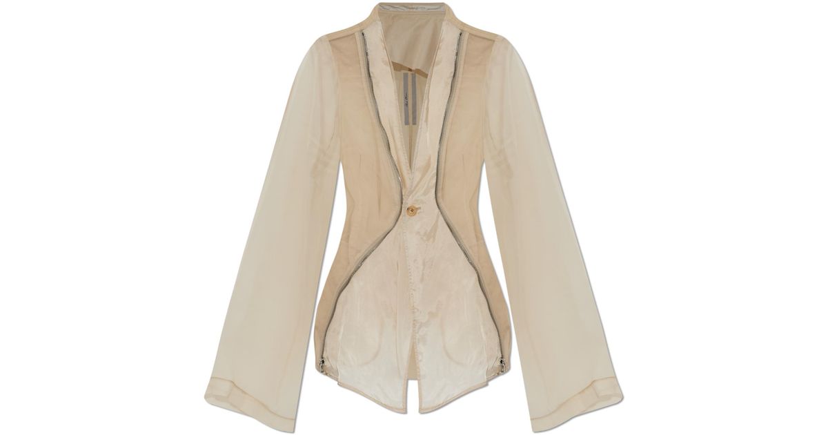 Rick Owens Transparent Jacket 'Stag' in Natural | Lyst UK