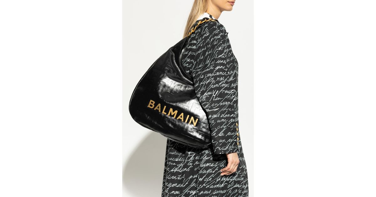 Balmain Bag 1945 Soft Moon Large in Black | Lyst