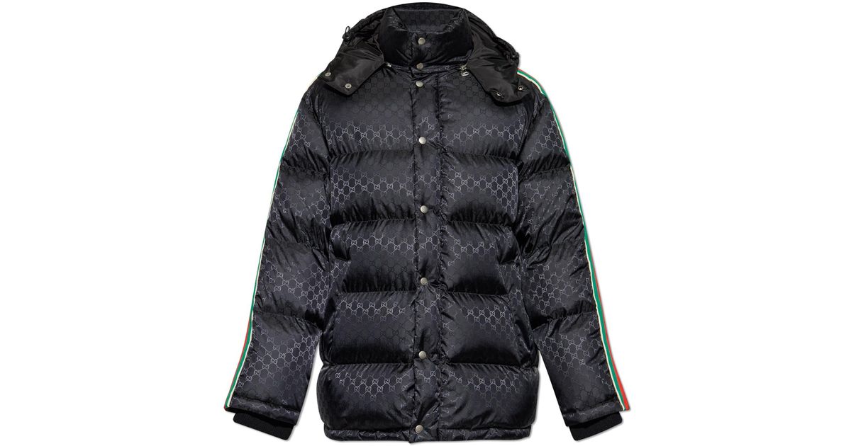 Gucci Puffer Jacket With Monogram in Black for Men | Lyst UK