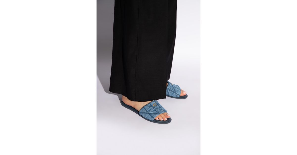 COACH Denim Slippers in Black | Lyst