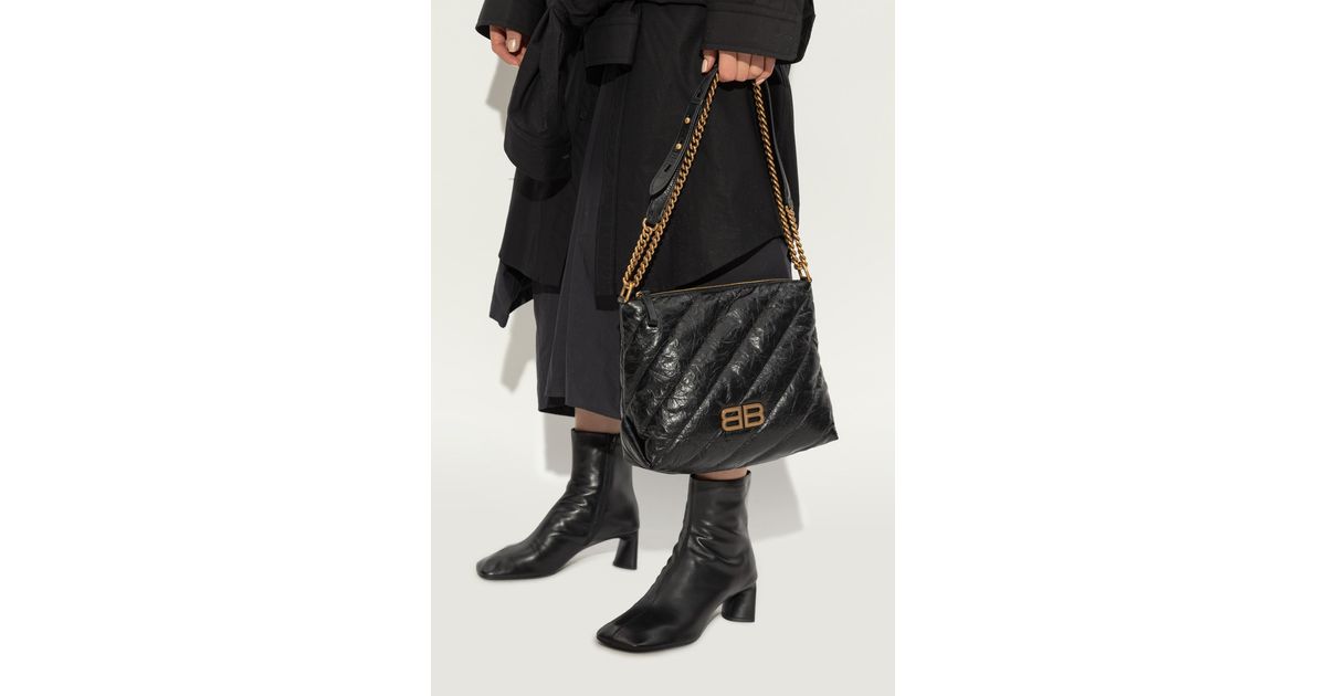 Balenciaga Shoulder Bag 'Crush' in Black | Lyst