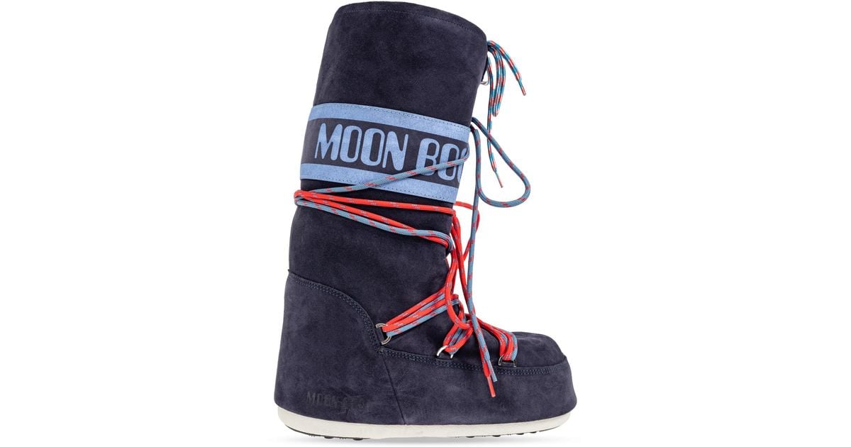 Moon Boot 'Icon Suede' Snow Boots in Blue for Men | Lyst UK