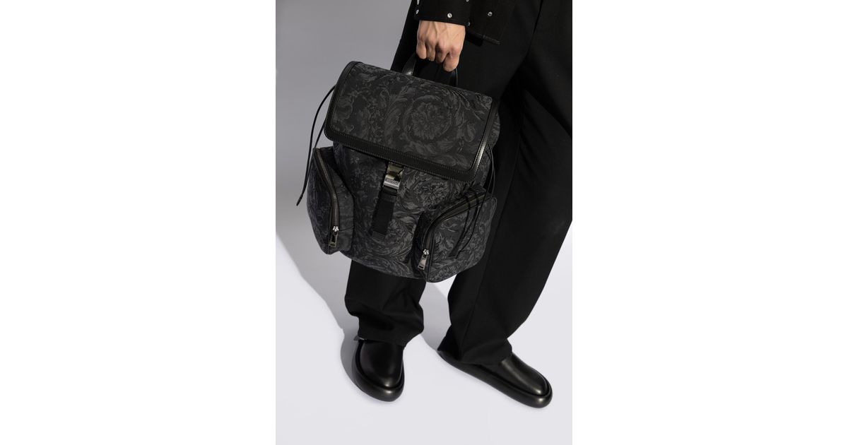 Versace Backpack With Barocco Pattern in Black for Men | Lyst