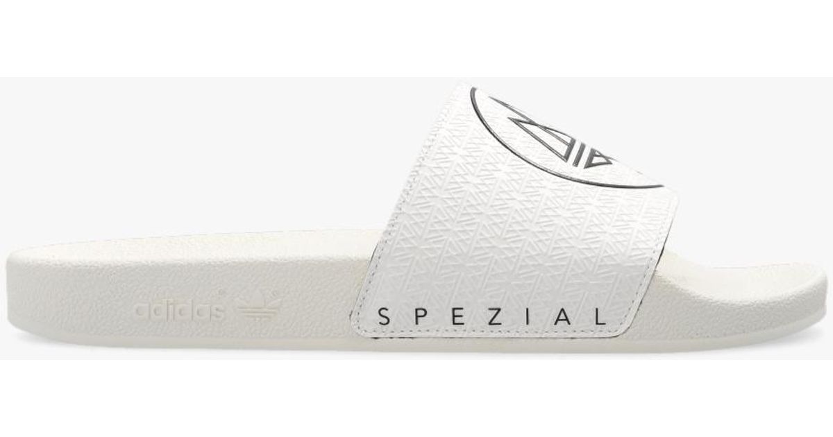 adidas Originals Spezial Adilette Logo-print Rubber Slides in White for ...