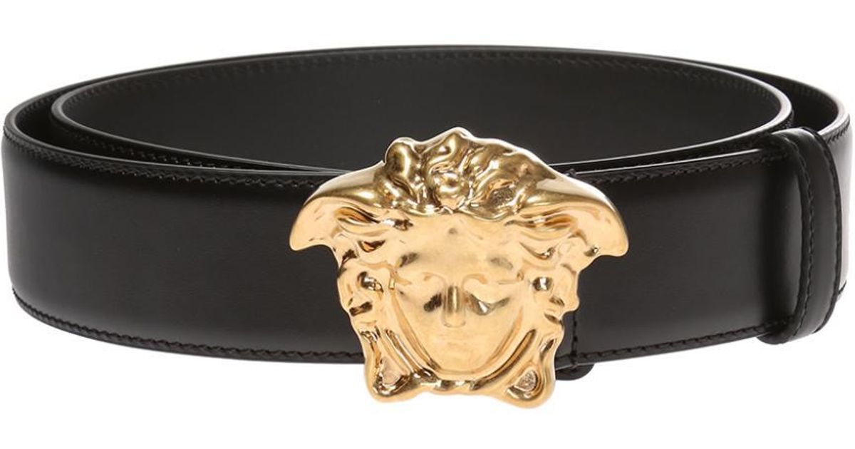 Versace Leather Medusa Head Belt in Black Navy Blue Red (Black) for Men ...