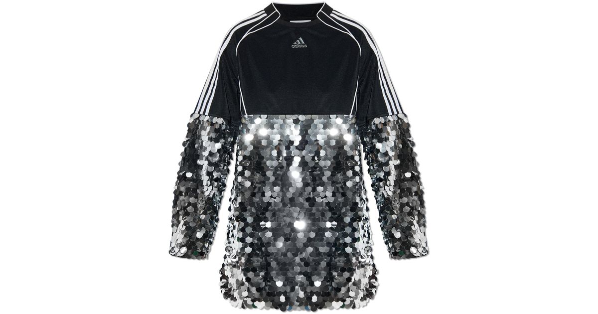 adidas Originals Short Sequin Dress in Black | Lyst UK