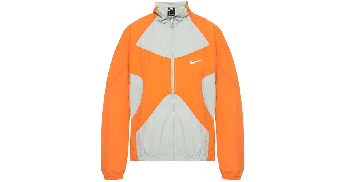 Nike Synthetic Jacket With Logo Orange for Men - Lyst