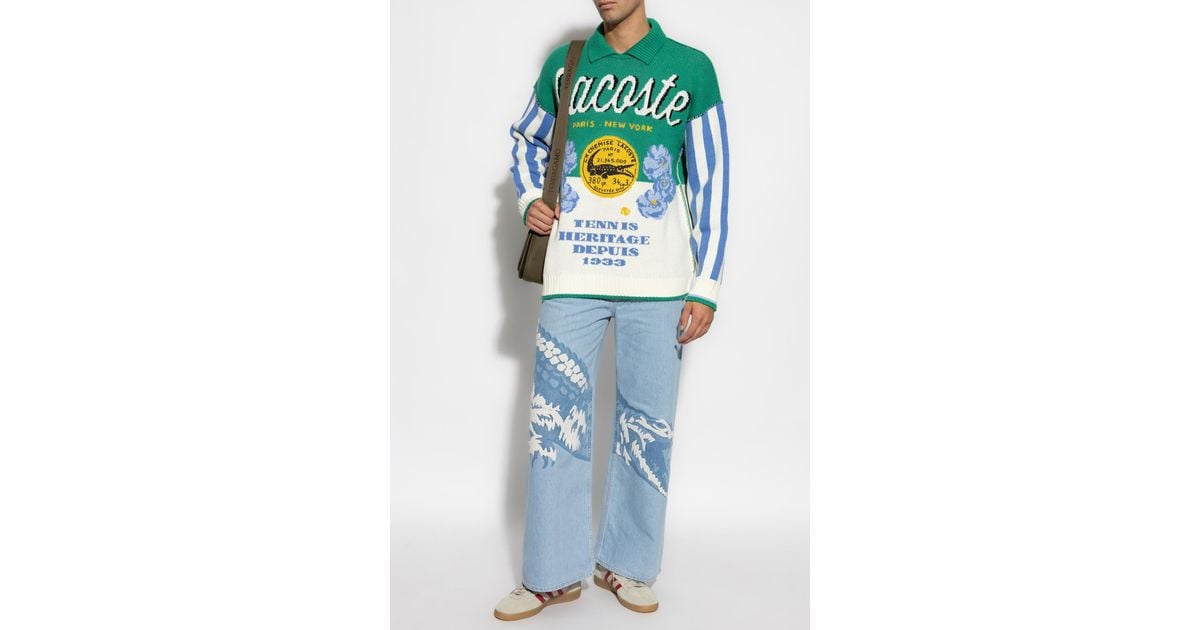 LACOSTE RUNWAY Jeans With Logo in Blue for Men | Lyst
