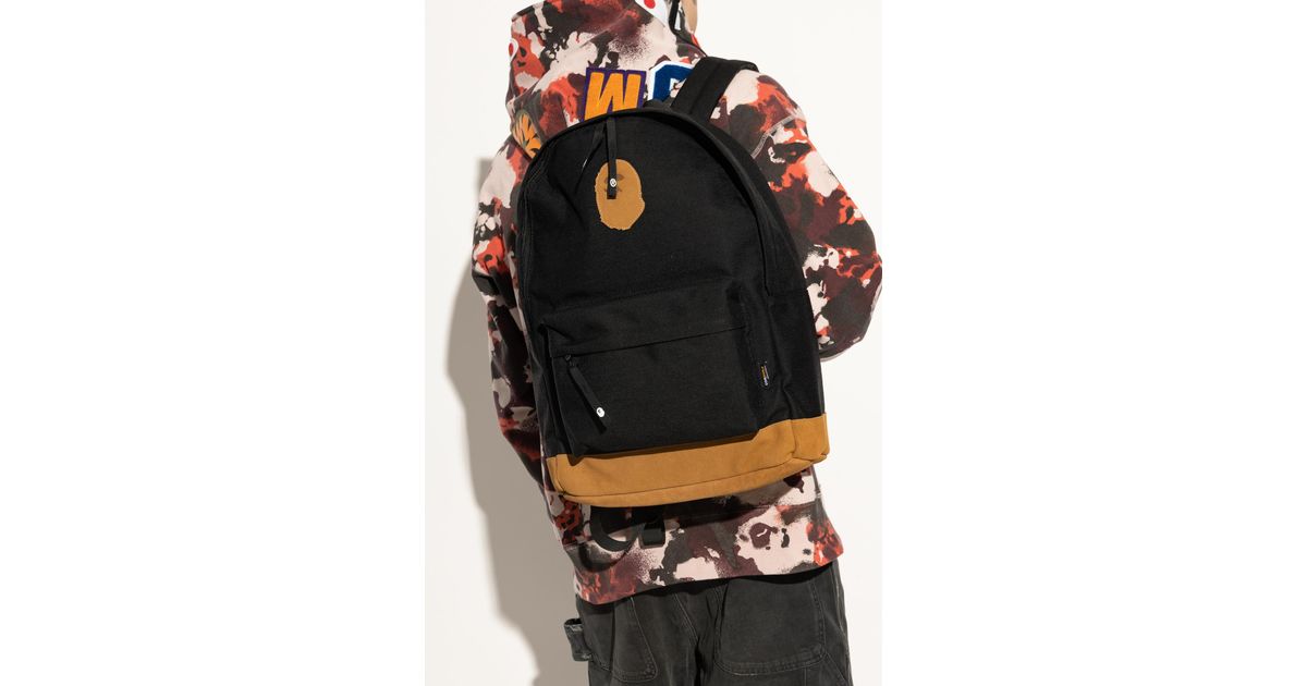 A Bathing Ape Backpack With Logo in Black for Men | Lyst