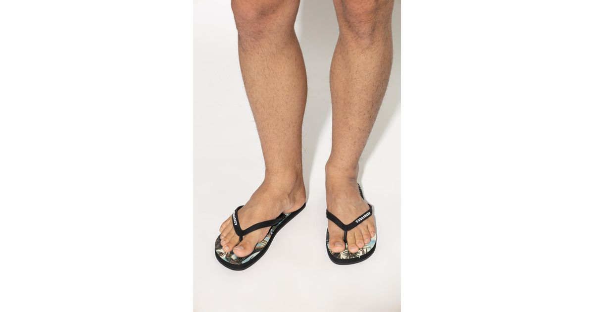 DSquared² Logo Slides in Black for Men | Lyst