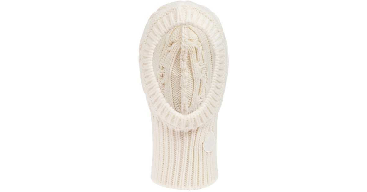 Moncler Wool Hood in White | Lyst UK