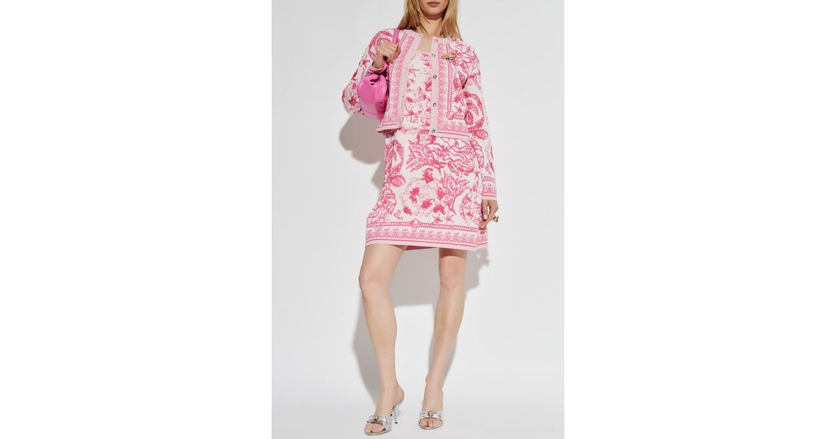 Versace Dress With 'Barocco' Pattern in Pink | Lyst