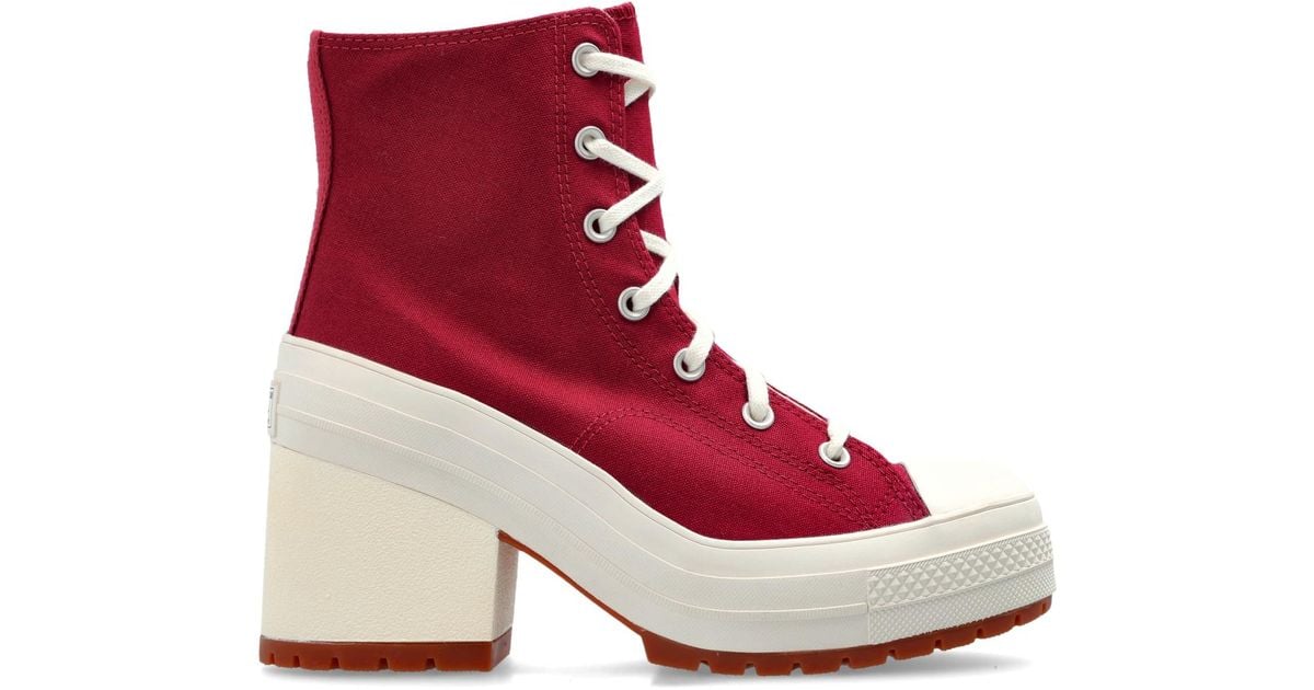 Converse Platform Shoes 'Chuck 70 De Luxe' in Red | Lyst UK