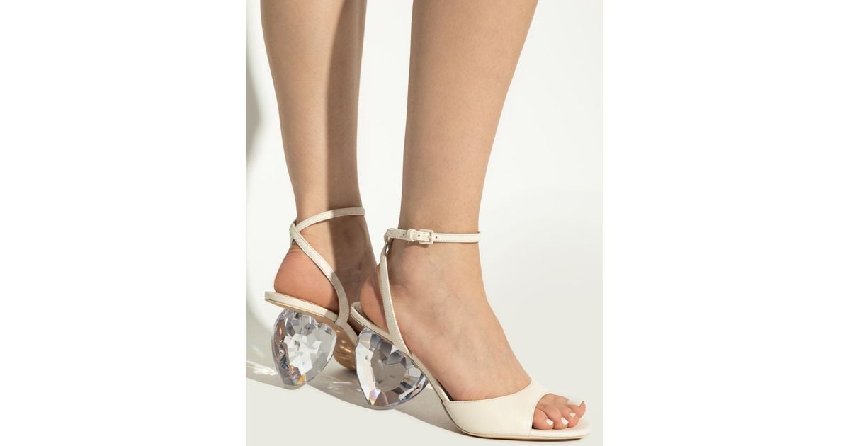 Kate Spade Heart-Shaped Heel Sandals in White | Lyst