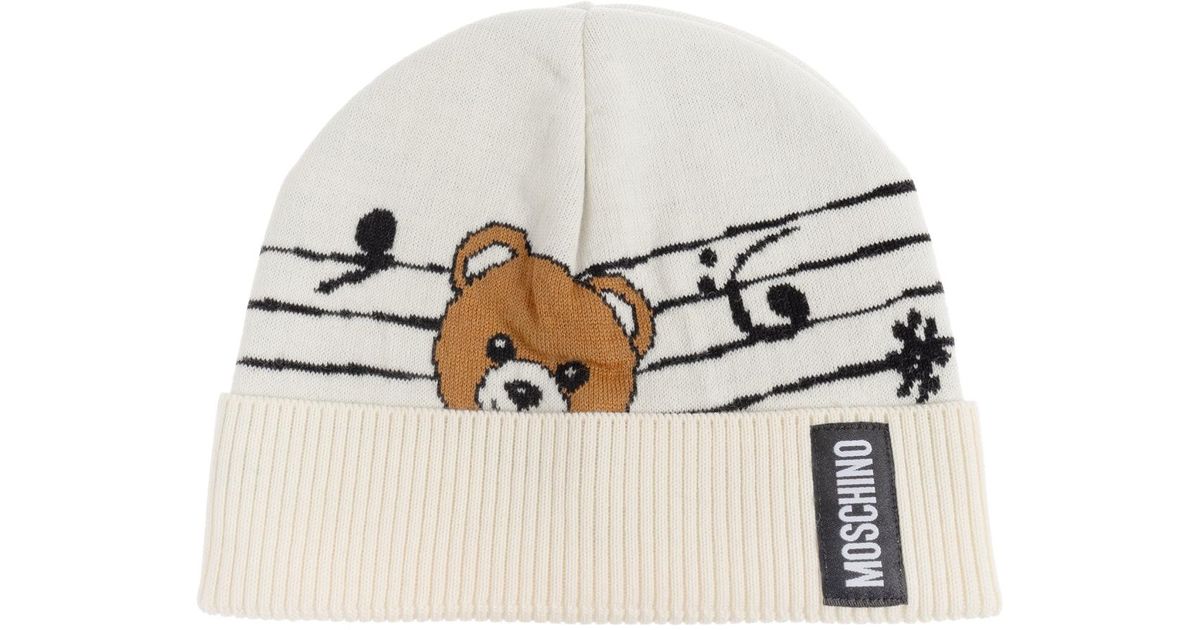 Moschino Cap With A Distinctive Bear Motif in Natural | Lyst UK