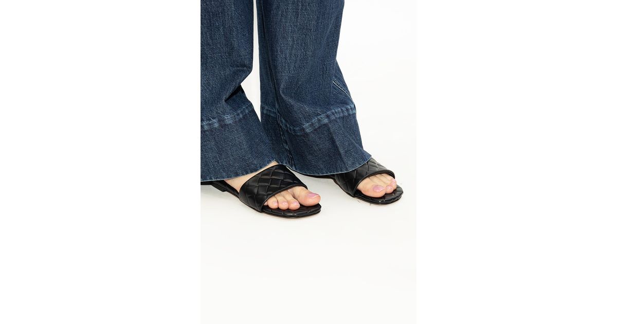 Bottega Veneta 'Amy' Leather Slides in Blue | Lyst