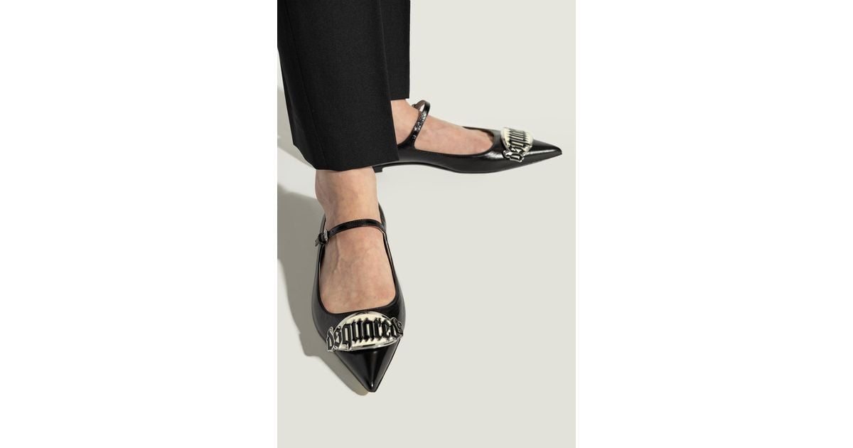 DSquared² Ballet Flats 'Gothic' in Black | Lyst
