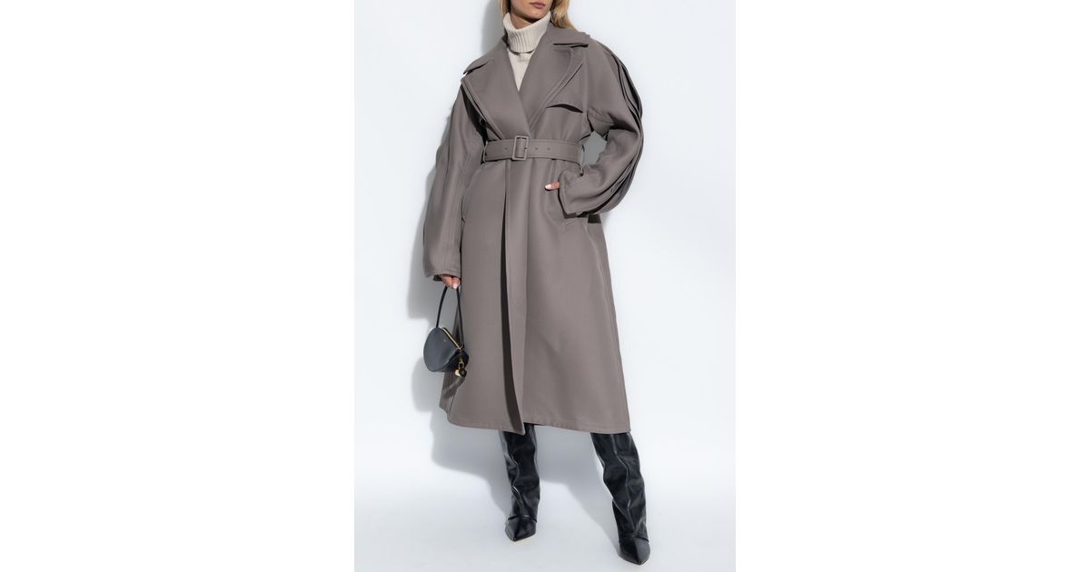Alaïa Coat With Wool Finish in Gray | Lyst