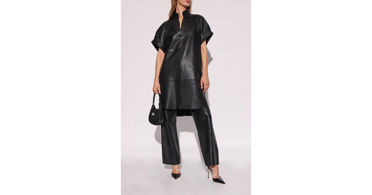 Notes Du Nord 'emma' Leather Dress in Black | Lyst