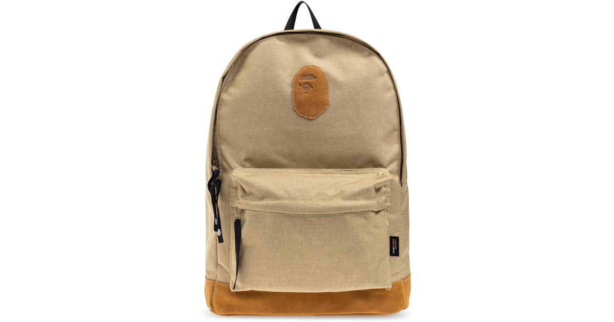 A Bathing Ape Backpack With Logo in Natural for Men | Lyst UK