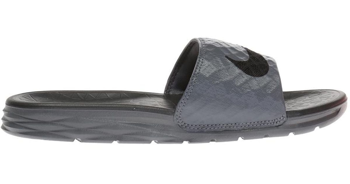 Nike Rubber Benassi Solarsoft Slides In Grey Gray For Men Lyst