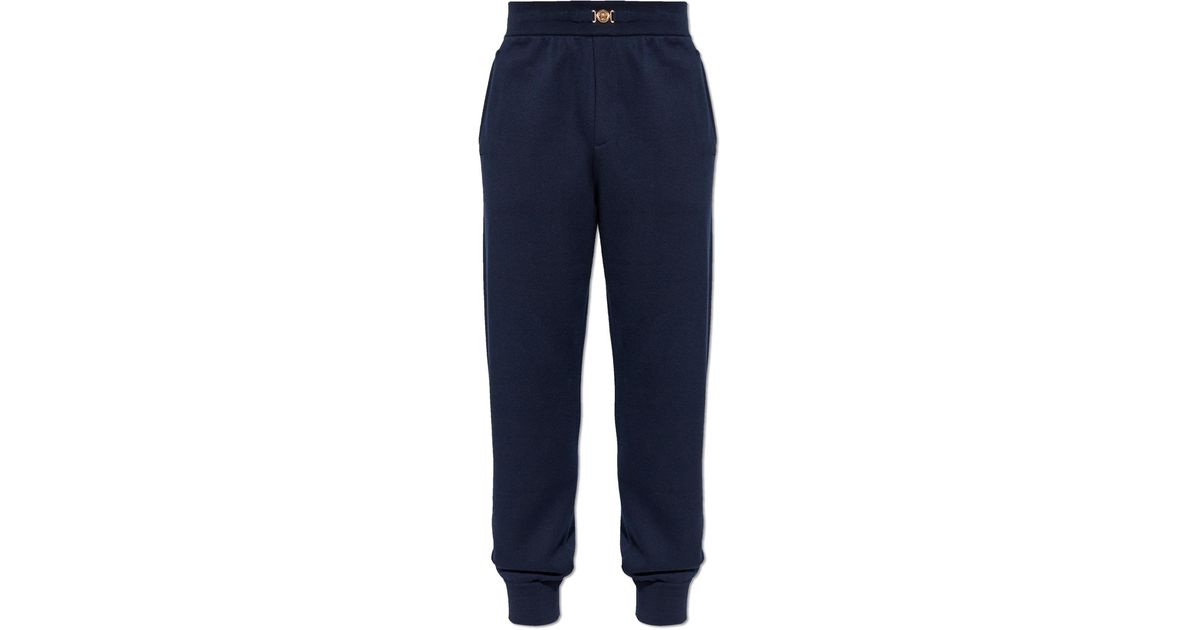 Versace Trousers With Cuffs in Blue for Men | Lyst UK