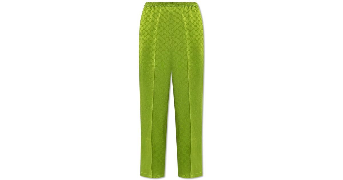 Gucci Pants With Monogram, ' in Green | Lyst UK