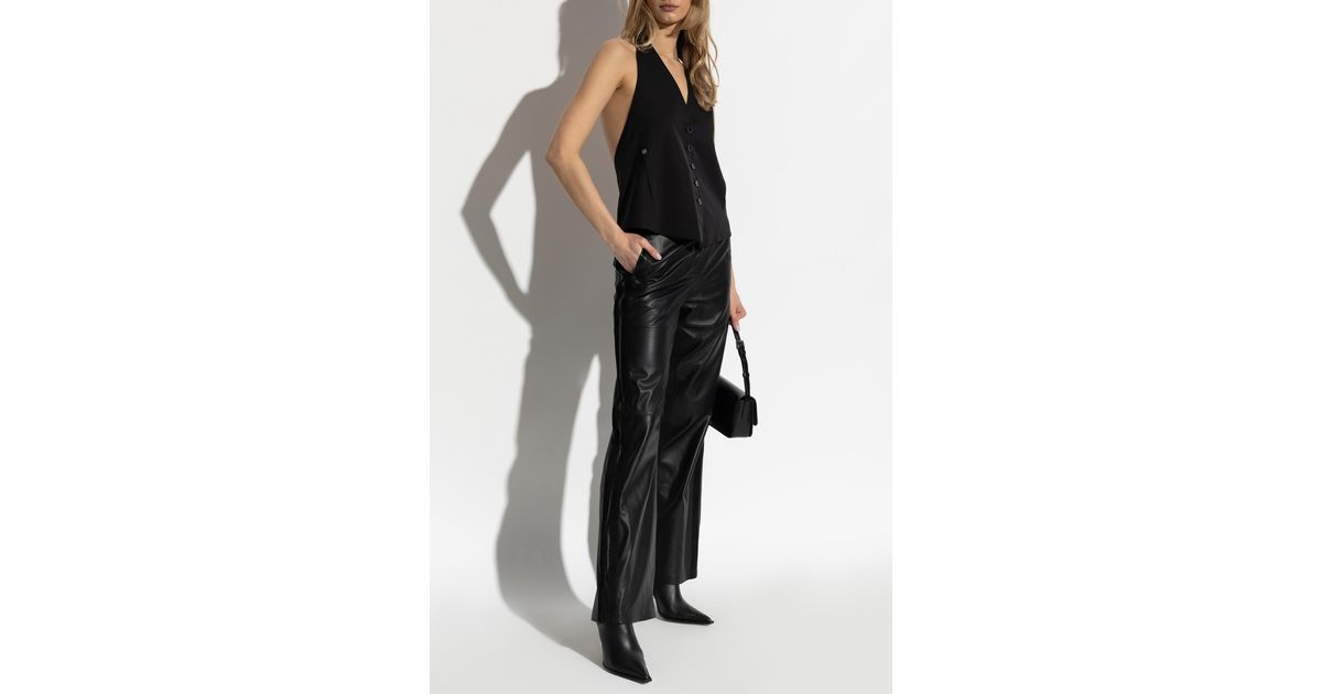 IRO Leather Trousers Uleth in Black | Lyst