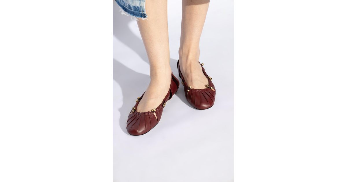 Chloé Ballet Flats Luna in Red | Lyst
