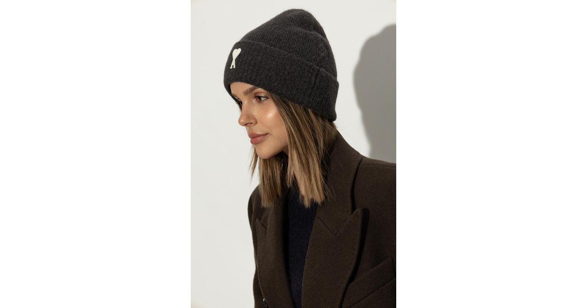 Ami Paris Cap With Logo Patch in Black | Lyst
