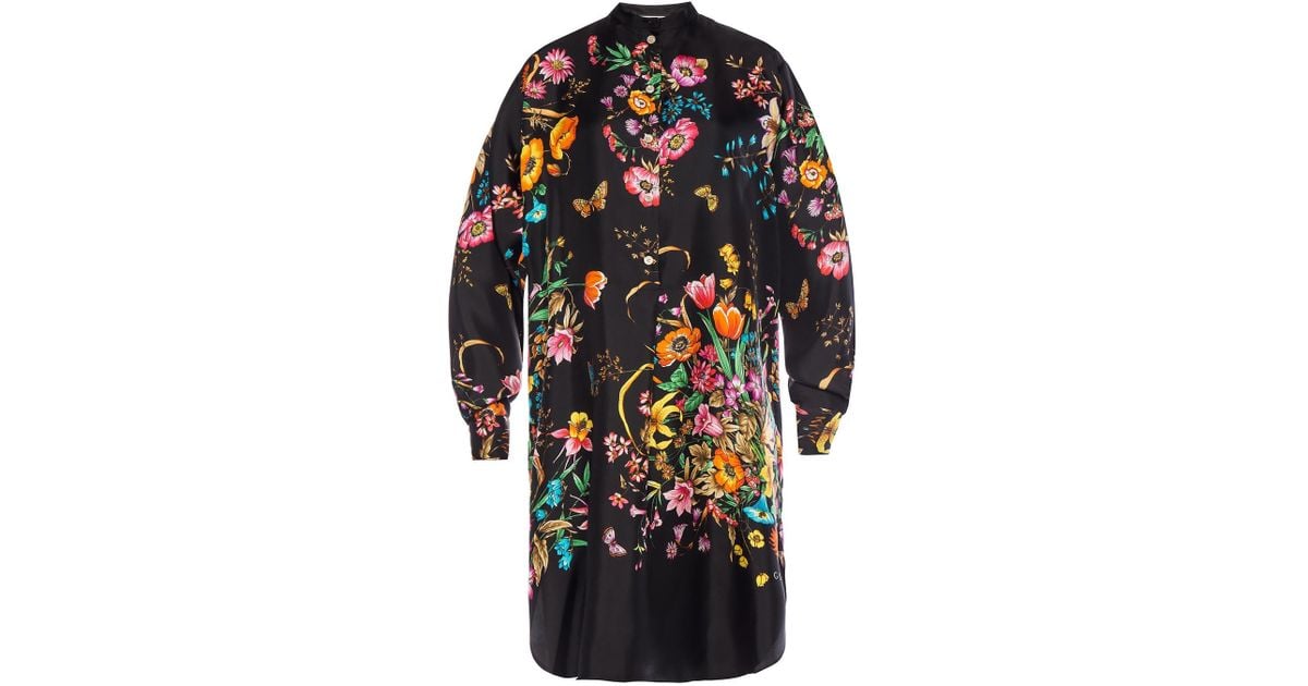 Gucci Black Floral Dress | Lyst