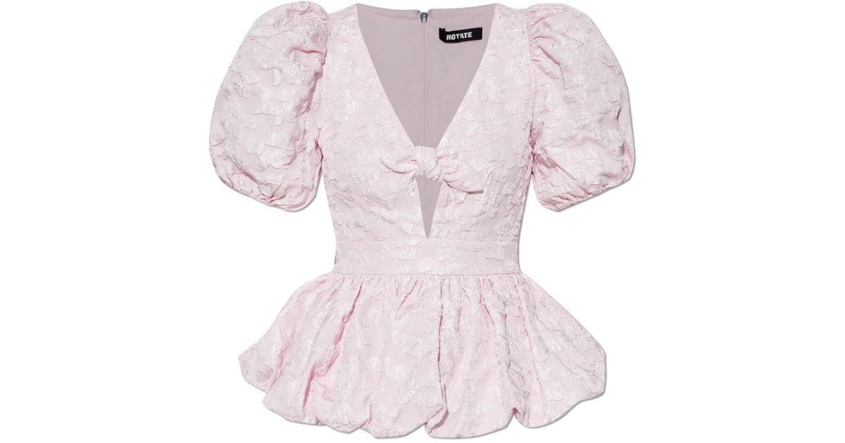 ROTATE BIRGER CHRISTENSEN Top With Floral Motif in Pink | Lyst UK